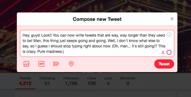 Twitter's Character Limit Just Doubled · NeONBRAND